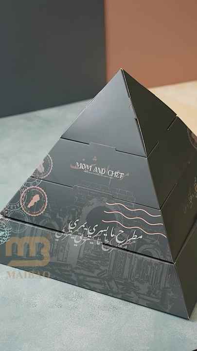 Custom 3 Layers Takeout Pyramid Food Grade Paper Box for Catering ...