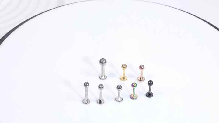 G23 Titanium Externally Threaded Barbell Labret Lip Stud Rings Monroe ...