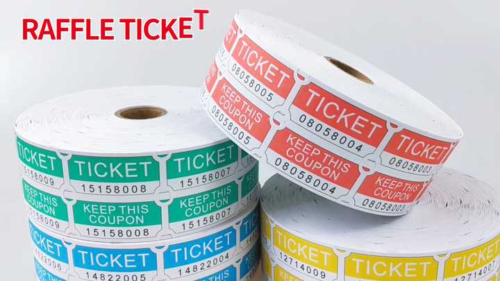 Raffle Tickets - Consecutive Numbers, Double Roll, Blue