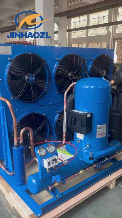 6 Fans Condenser with Scroll Compressor Industrial Refrigeration Unit ...