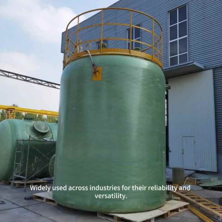 FRP GRP Horizontal Anti-Corrosion Storage Tank for Chemicals