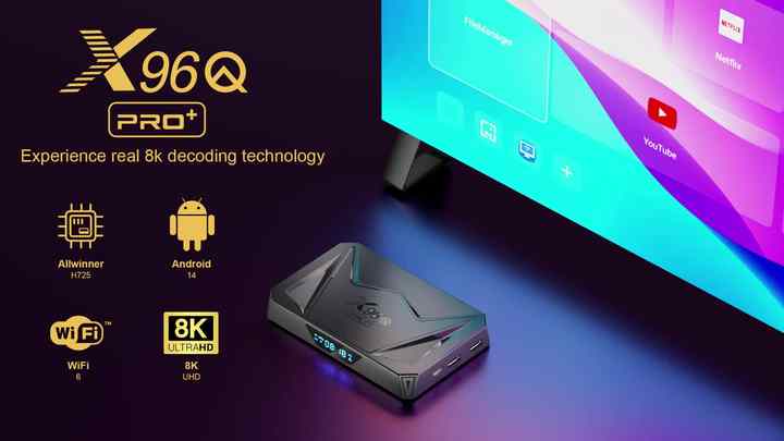 X96Q Pro Plus - Octa Core Android 14 TV Box with Voice Control