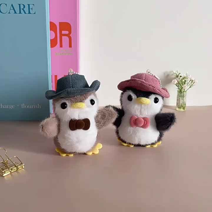 Cute New Cartoon Penguin Plush Keychain Soft 3D Shape Digital Printing ...
