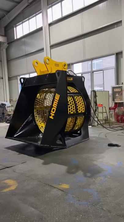 Excavator Rotary Trommel Screening Bucket Underwater Gravel Dirt ...