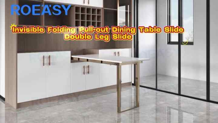 ROEASY 100% Extend 5 Fold Table Drawer Slide Channel Leg Support Five ...