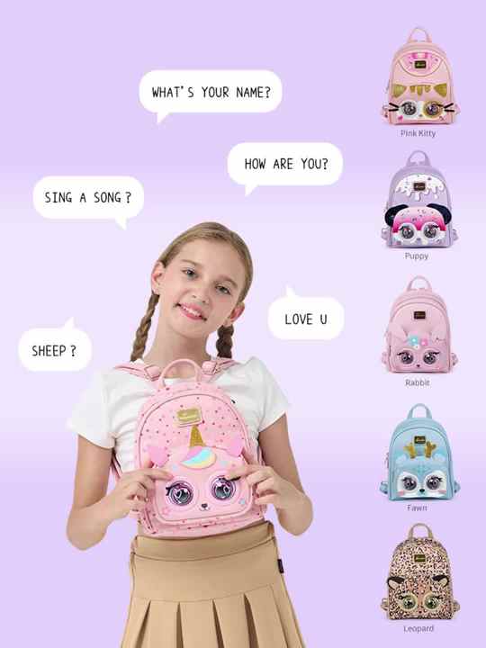 Superctue Kids Blinking Bag Pu Leather Backpack Back to School Gift ...