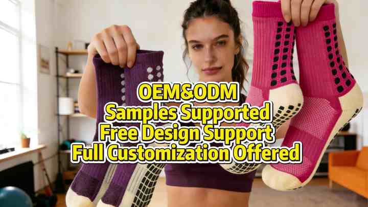 Custom Made Logo Soft Anti Slip Socks Cotton Non Slip Socks Custom Yoga ...