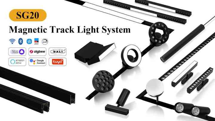 Surface Mounted Magnetic Track Light LED Lamp Aluminum Modern Ceiling ...