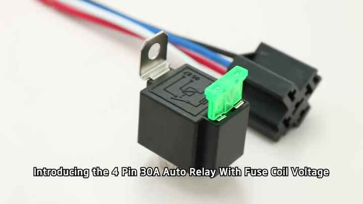 4-Pin 30A Auto Relay with Fuse for Car and Truck Motor 12V/24V DC ...