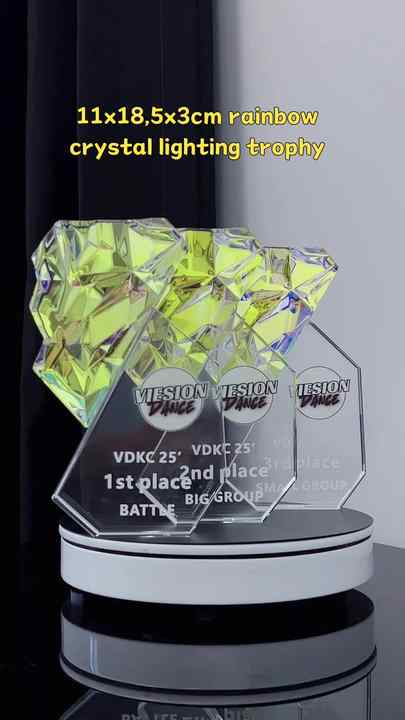 Personalized Rainbow Crystal S Shape Award Trophy Custom Crystal Award ...