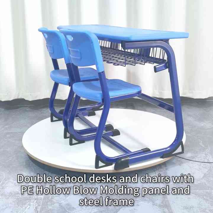 Modern Dual-Student MDF Desktop Polymer Edging Educational Furniture ...