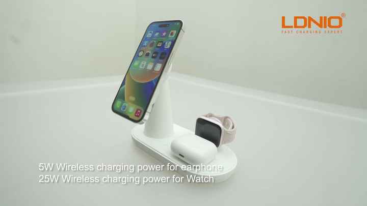 LDNIO WL01 3 in 1 Wireless Charging Station - 15W Fast Charger for ...