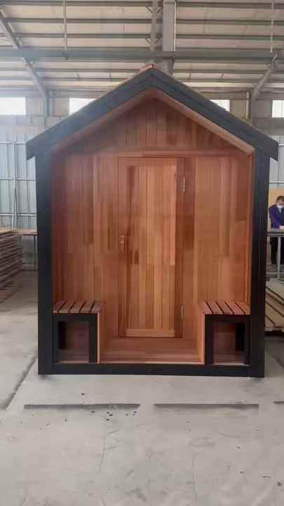 Residential Backyard Modern Dry Steam Sauna Room Gable-Roof Unit Large ...