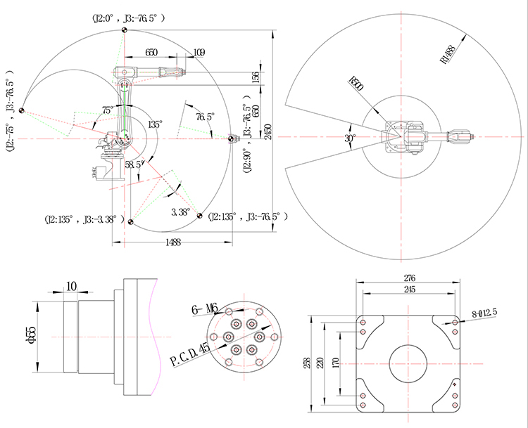 6 Axis Industrial CNC Milling Robotic Arm