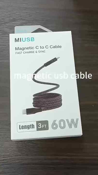 1m 3ft Data Magnetic Usb C Magnet Cable 60w Cable Magnetic Braided ...