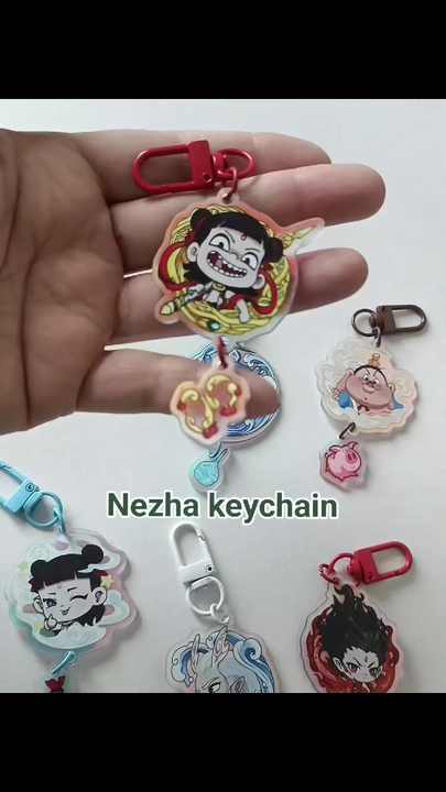 Nezha Ao Bing Keychain Nezha 2 Action Figure Key Chain Animation Gifts ...