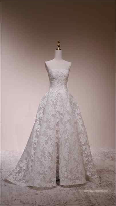 2026 New White Handmade Basque Wedding Dress Elegant Strapless Lace ...