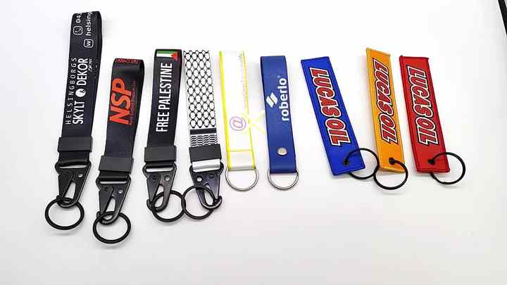 Custom Logo Polyester Short Wrist Strap Key Chain Lanyards