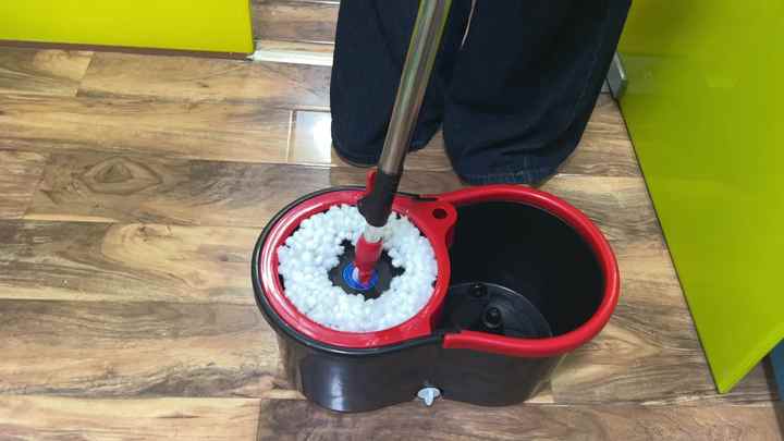 360 Magic Single Bucket and Round Cotton Mop Floor Cleaning Wet Mop ...