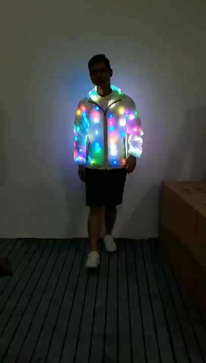 Luminous LED Clothes Night Light up Jacket Pants Men Halloween Birthday ...
