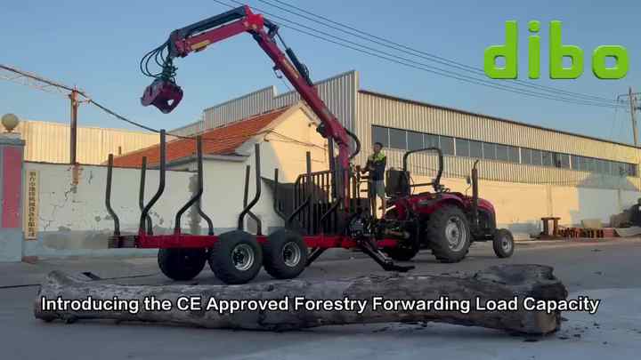 7.8M 2 Ton Gasoline Powered Wood Log Trailer with Crane & Grapple for ...