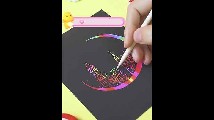 Scratch Art Box of Rainbow Color Magic Diy Mini Notes Color Scratch ...