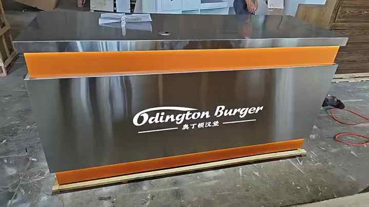 Custom Coffee Shop Front Desk Counter Stainless Steel Coffee Bar ...