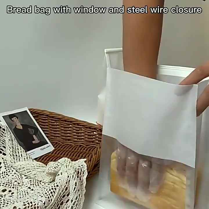 Toast Bread Bags Spot Cake Baking Windowed Transparent PE+tissue+SAP ...
