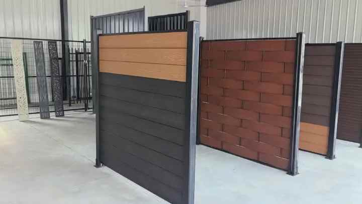 Light LED Wall Fence Panel Outdoor WPC Fence with Decorative Panels ...