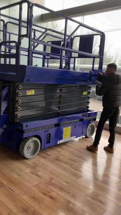HAOKUN 12m Self Propelled Scissor Lift Battery Powered Mobile Hydraulic ...