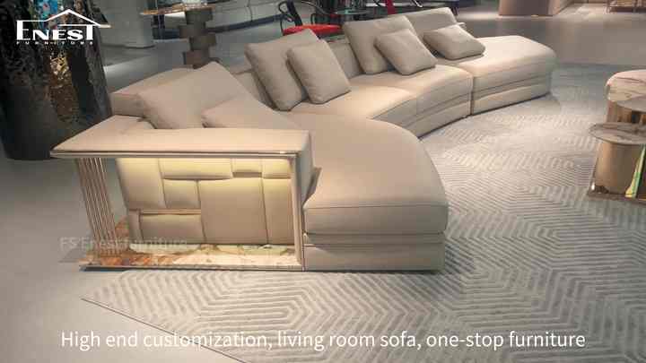 Luxury Modular Sectional Sofa - Half Moon Couch Living Room
