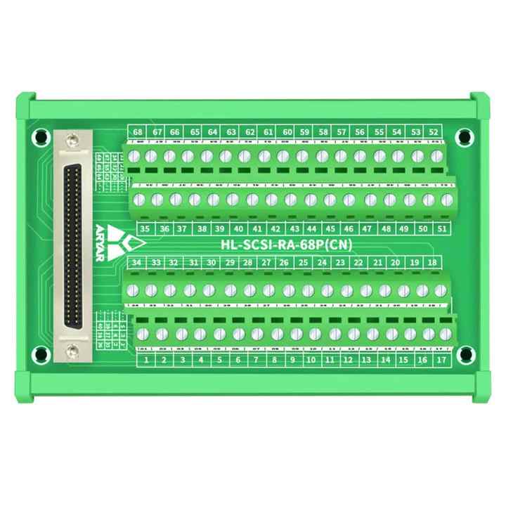 Universal SCSI 100 Breakout Board - 100pins, DIN Rail Mountable