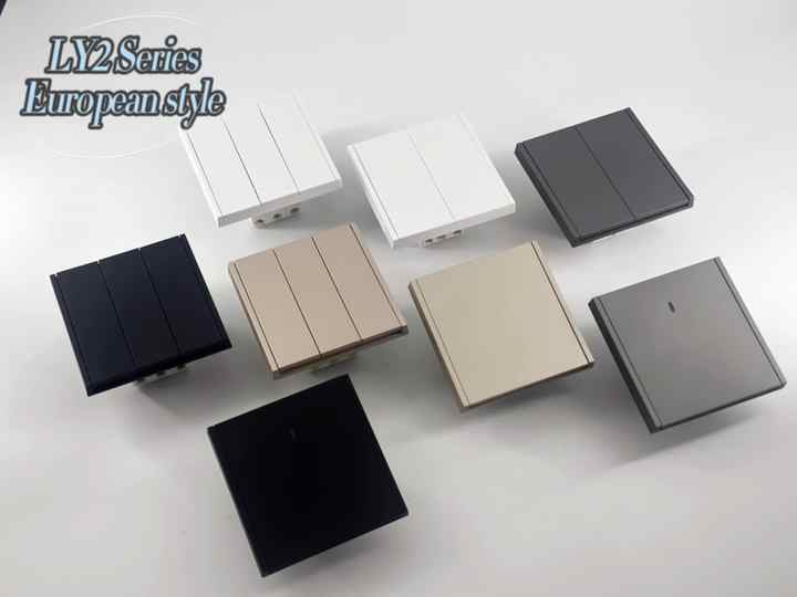 Modern Electrical Power Wall Switches and Sockets with European-style ...