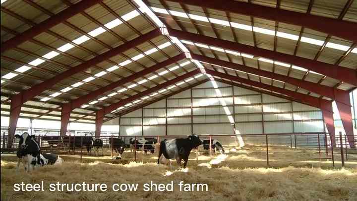 Steel Structure Livestock Barn Prefabricated Cow Farm House Building ...
