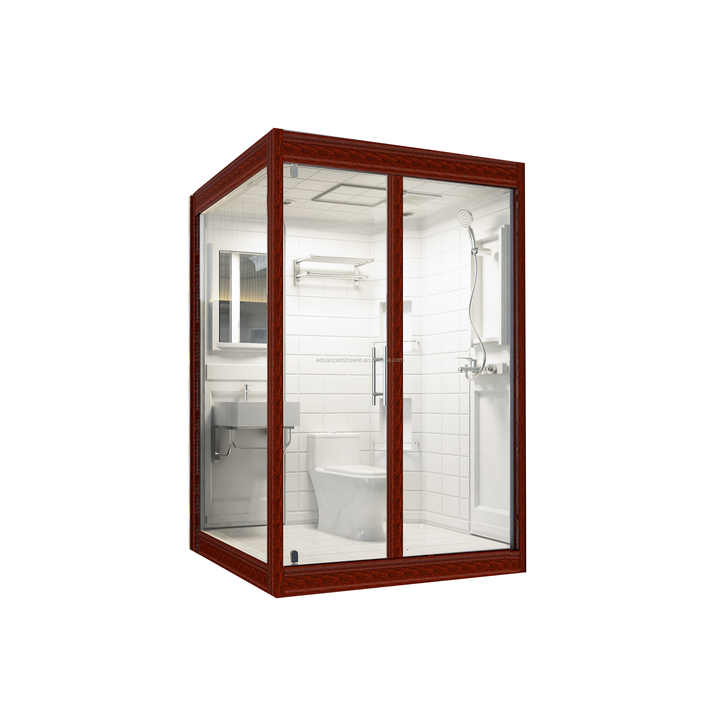 Red Aluminium Frame Prefab Modular Bathroom Pod - Customizable ODM
