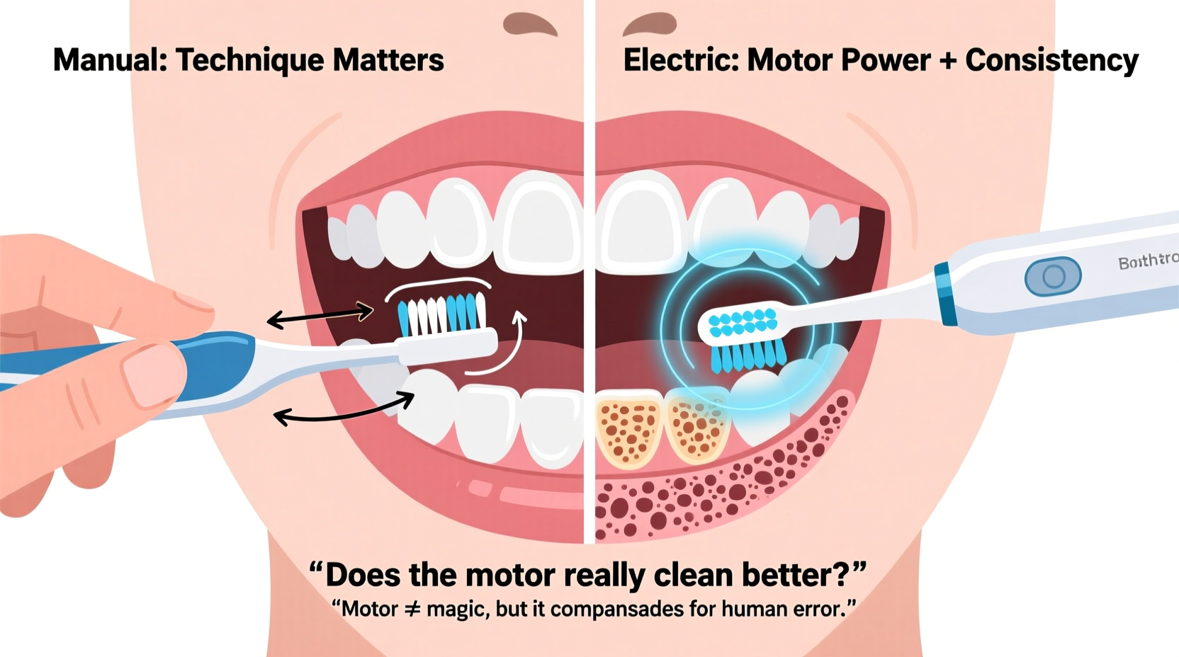 Manual Vs Electric Toothbrush Does The Motor Really Clean Better Than A ...