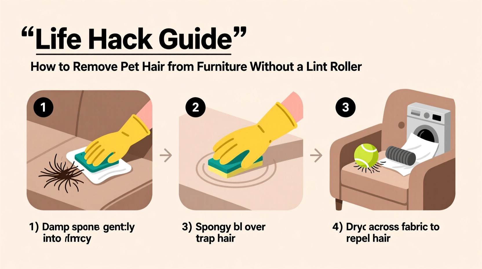 How To Remove Pet Hair From Furniture Without A Lint Roller Life Hack Guide