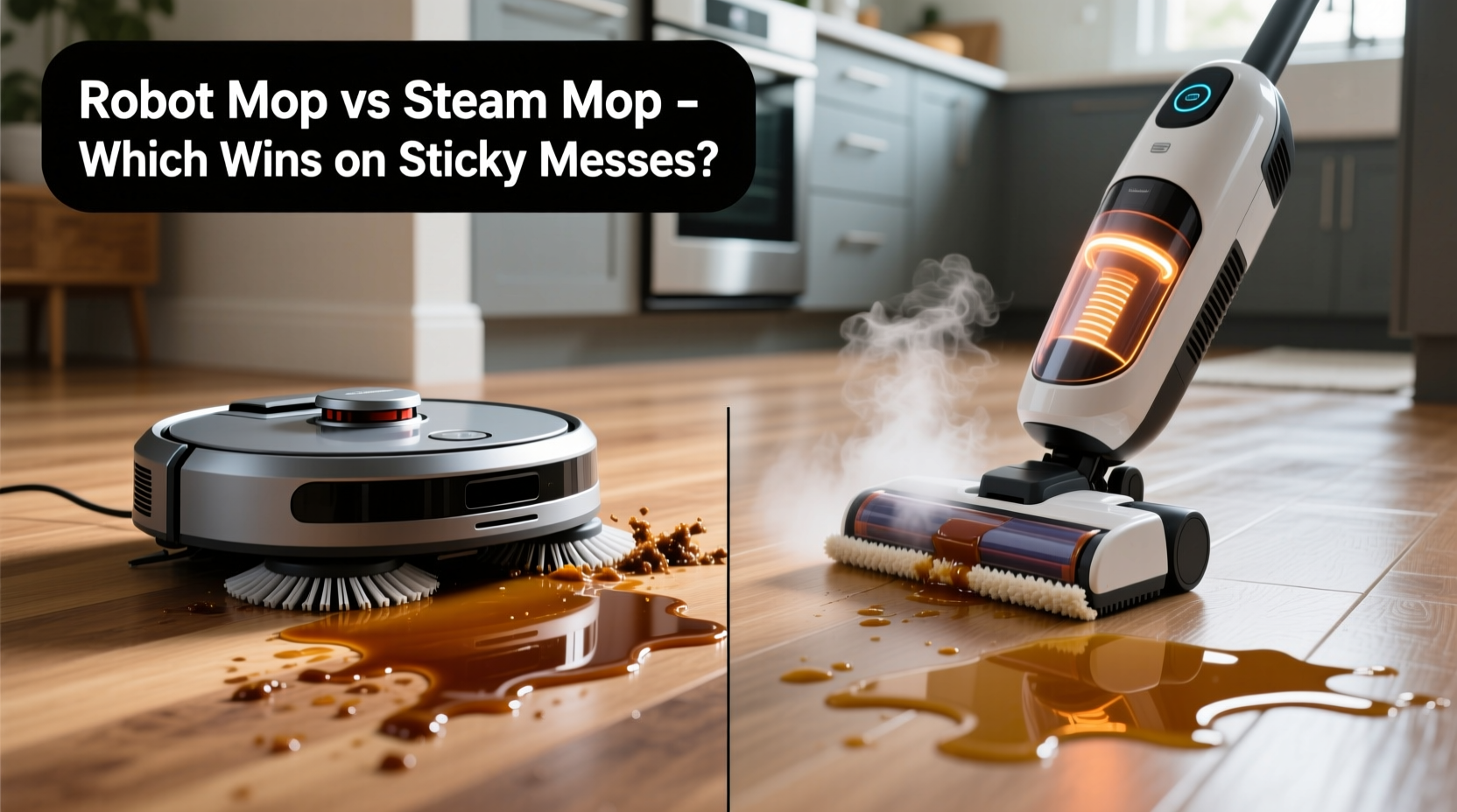 Robot Mop Vs Steam Mop Which Actually Gets Sticky Messes Off The Floor
