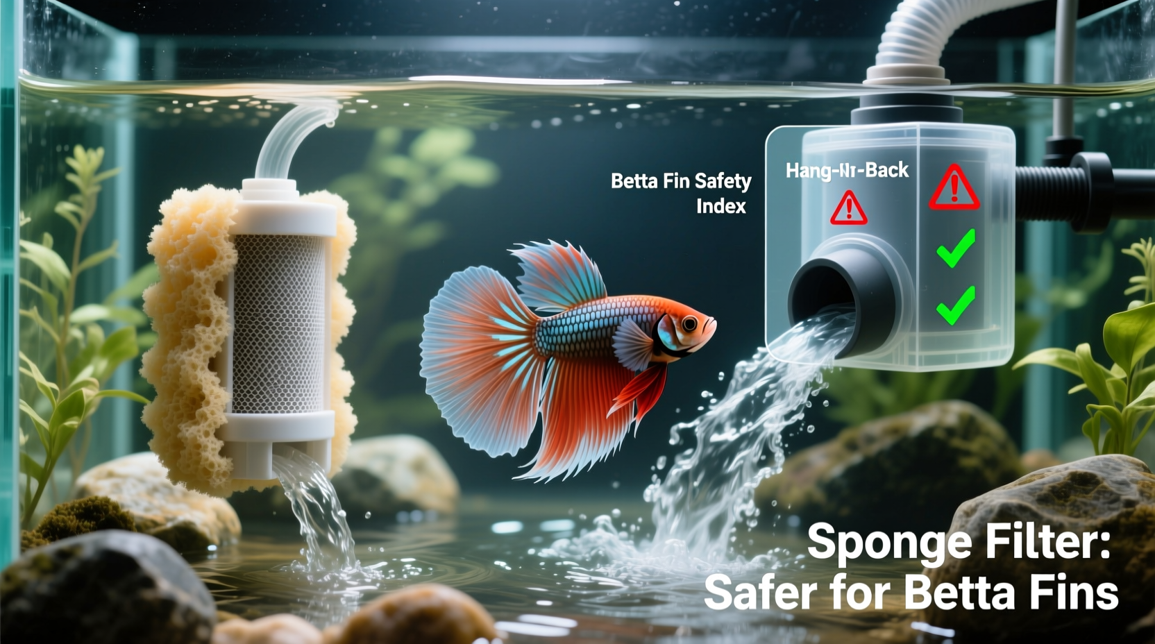 Aquarium Sponge Filter Vs Hang On Back Which Is Safer For Betta Fish Fins