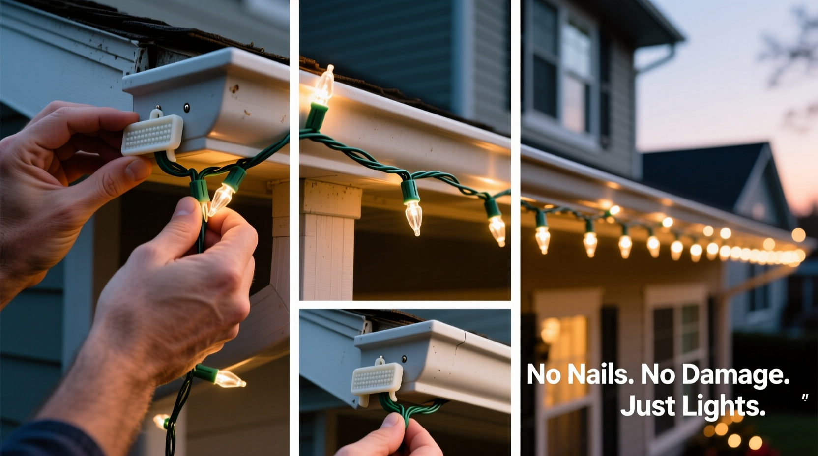 How To Hang Christmas Lights On Gutters Without Nails Or Permanent Damage