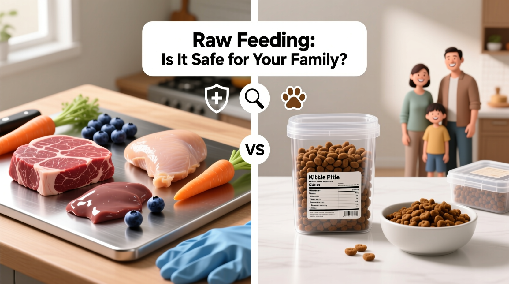 Raw Diet For Dogs Vs Kibble Is Raw Feeding Actually Safe For Your Family