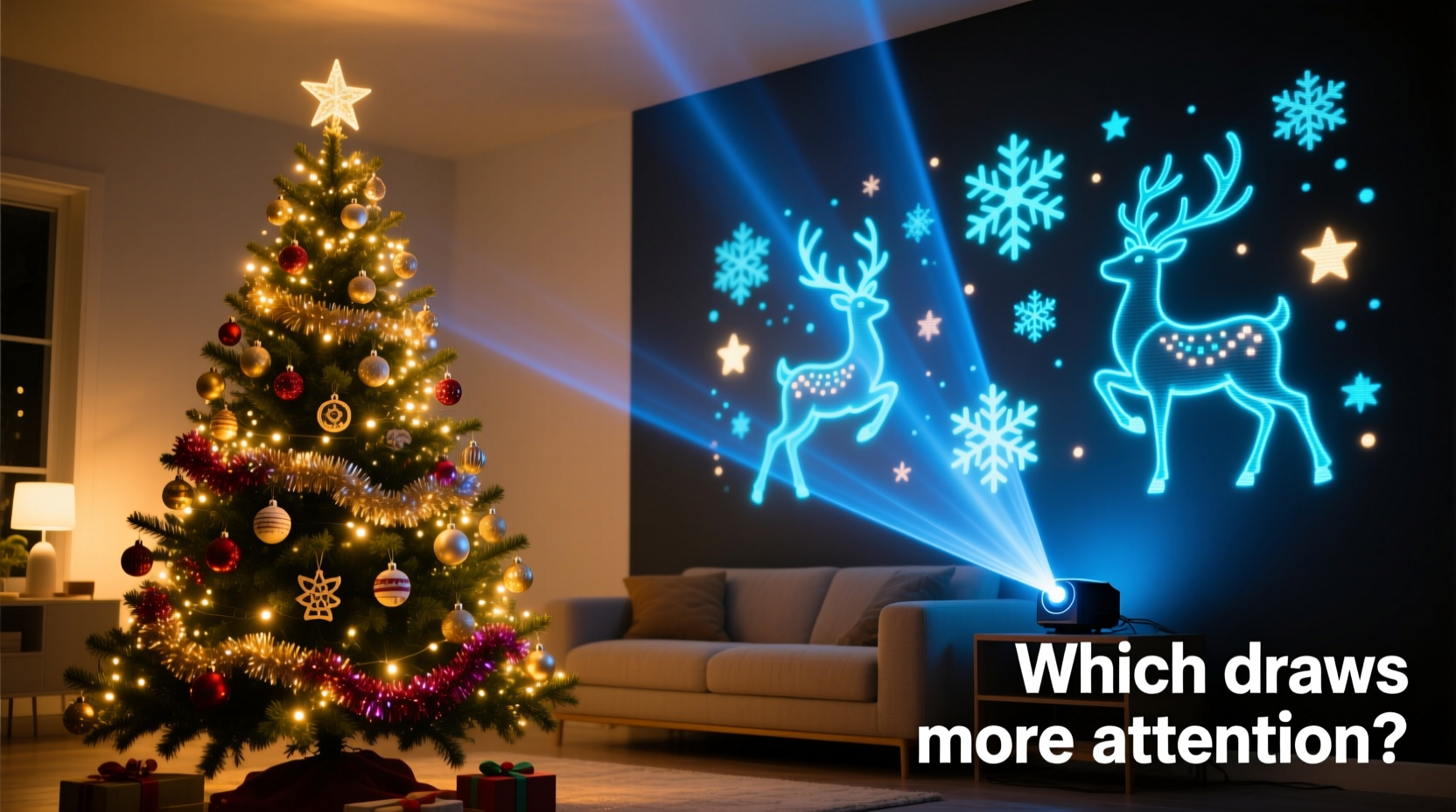 Laser Christmas Projectors Vs Physical Trees Which Draws More Attention