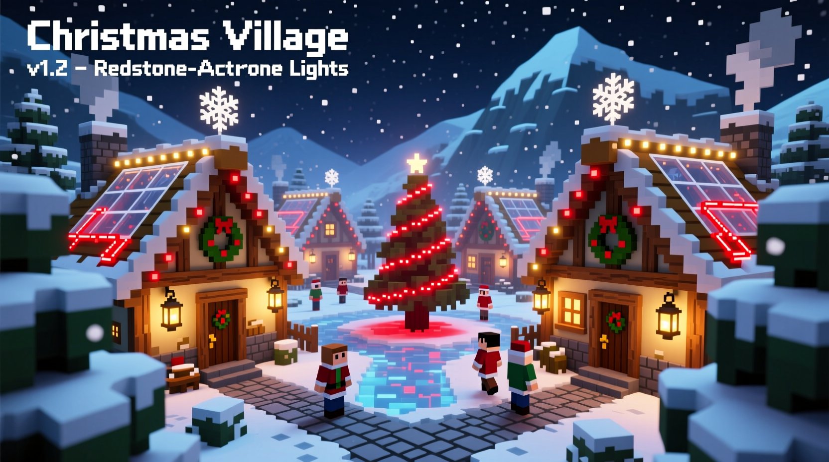 How To Build A Custom Minecraft Christmas Village Map With Working ...