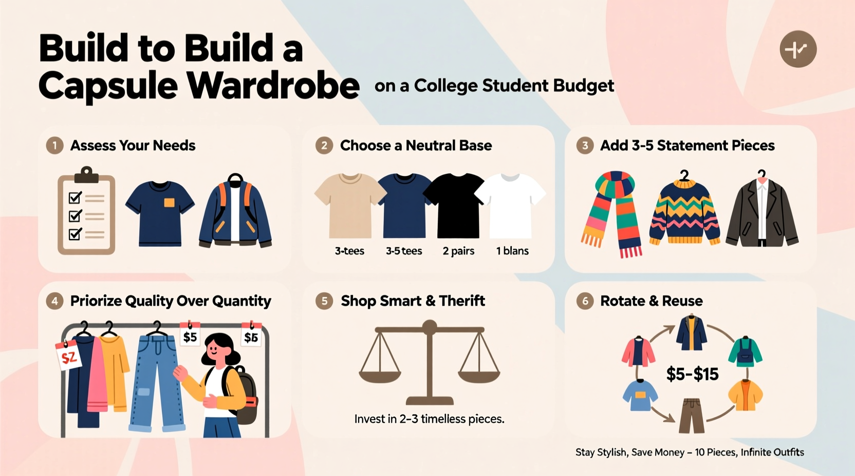 How To Build A Capsule Wardrobe On A College Student Budget