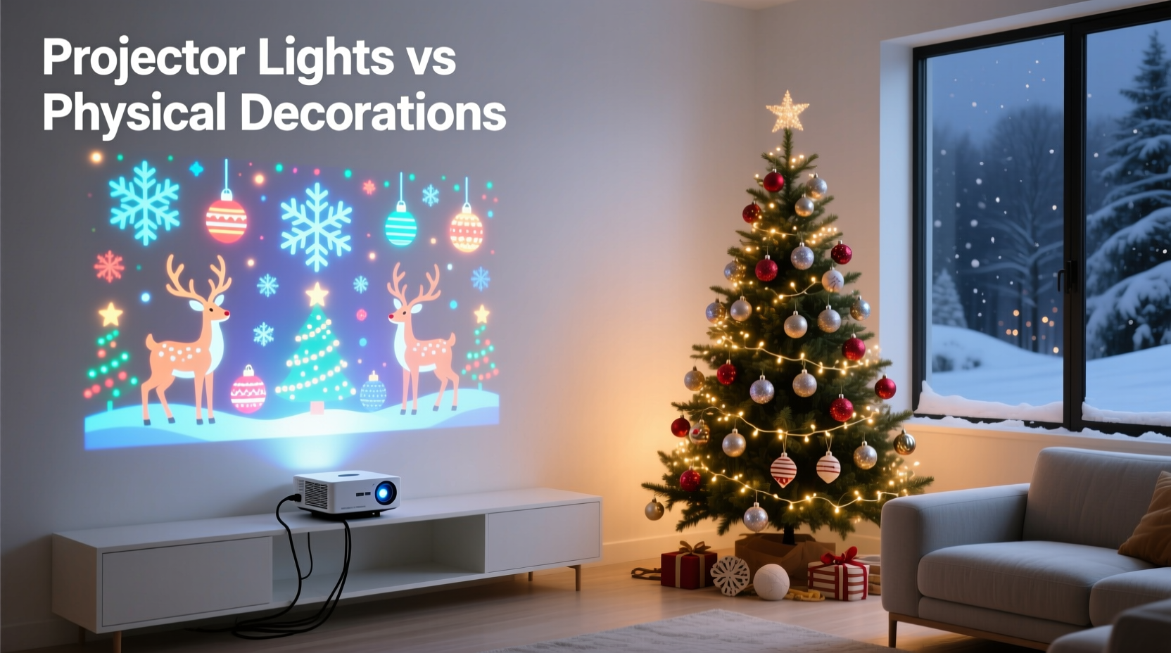 Projector Lights Vs Physical Christmas Decorations Which Saves Time And ...