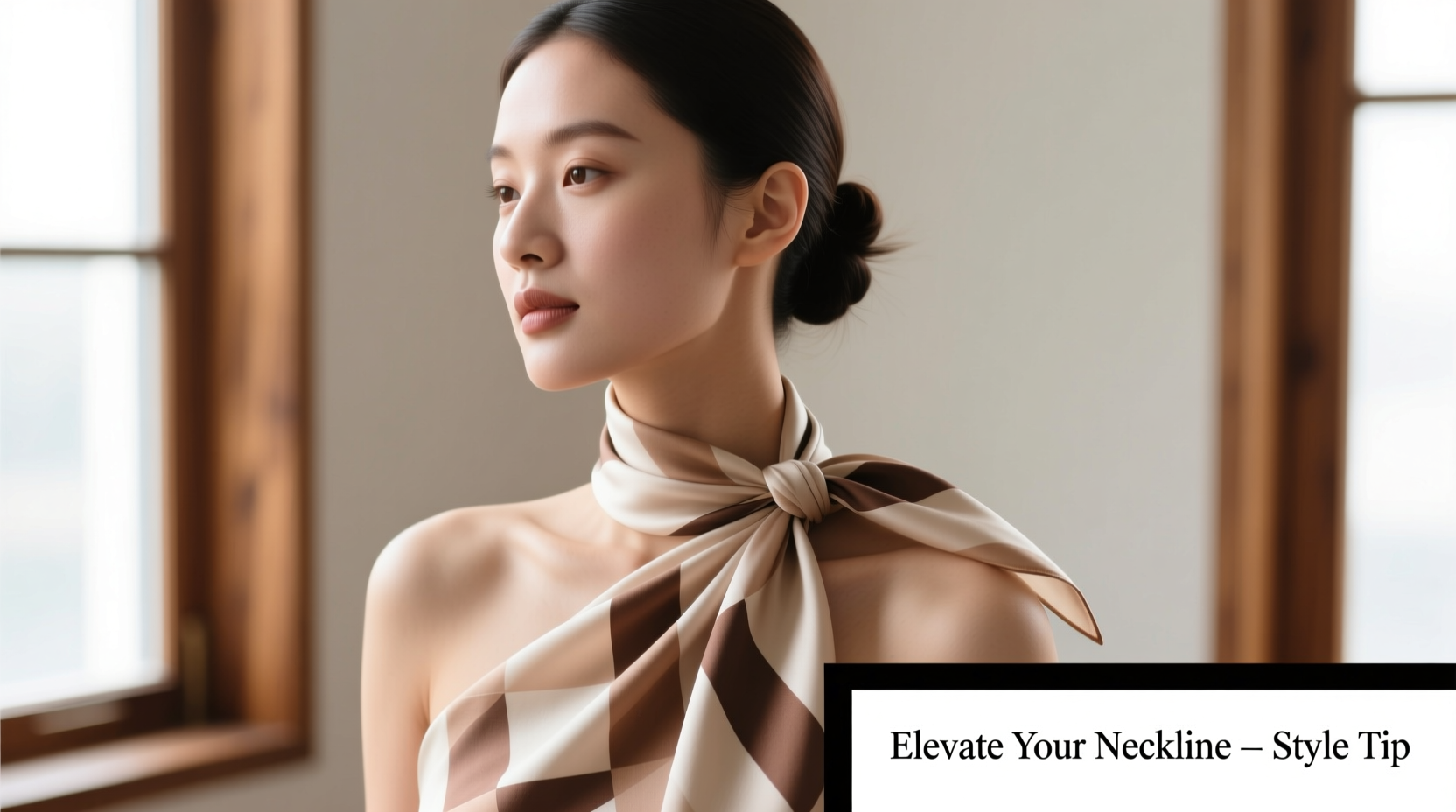 How To Tie A Scarf Stylishly For Round Faces That Elongates The Neck