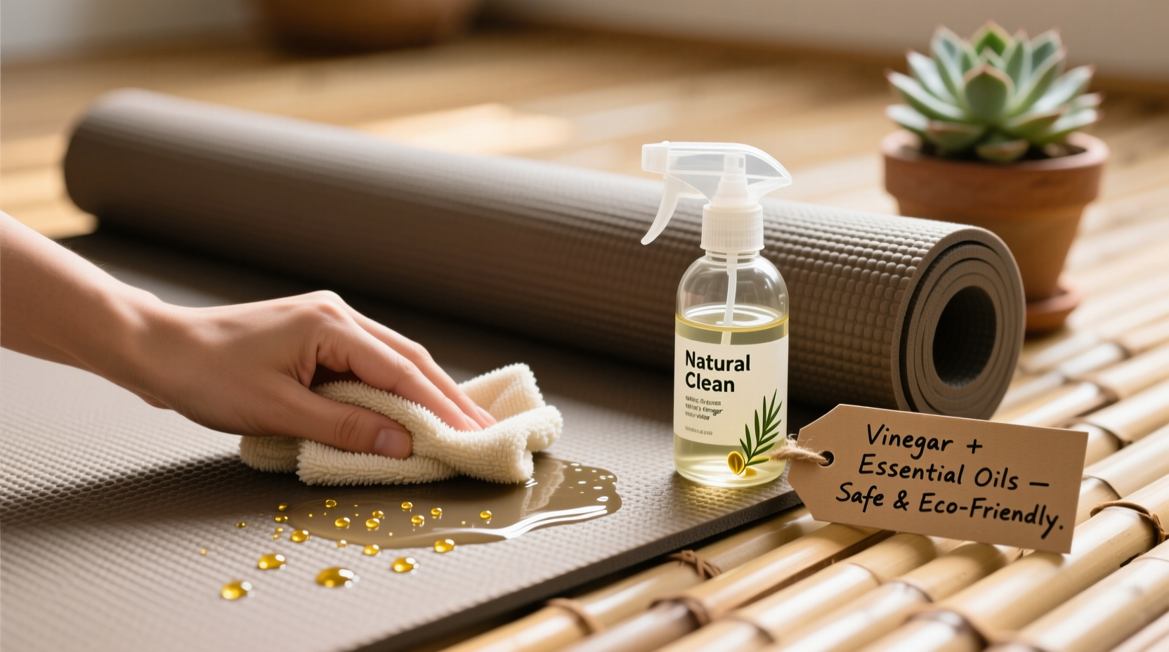 How To Clean A Yoga Mat Naturally Using Vinegar And Essential Oils Safely