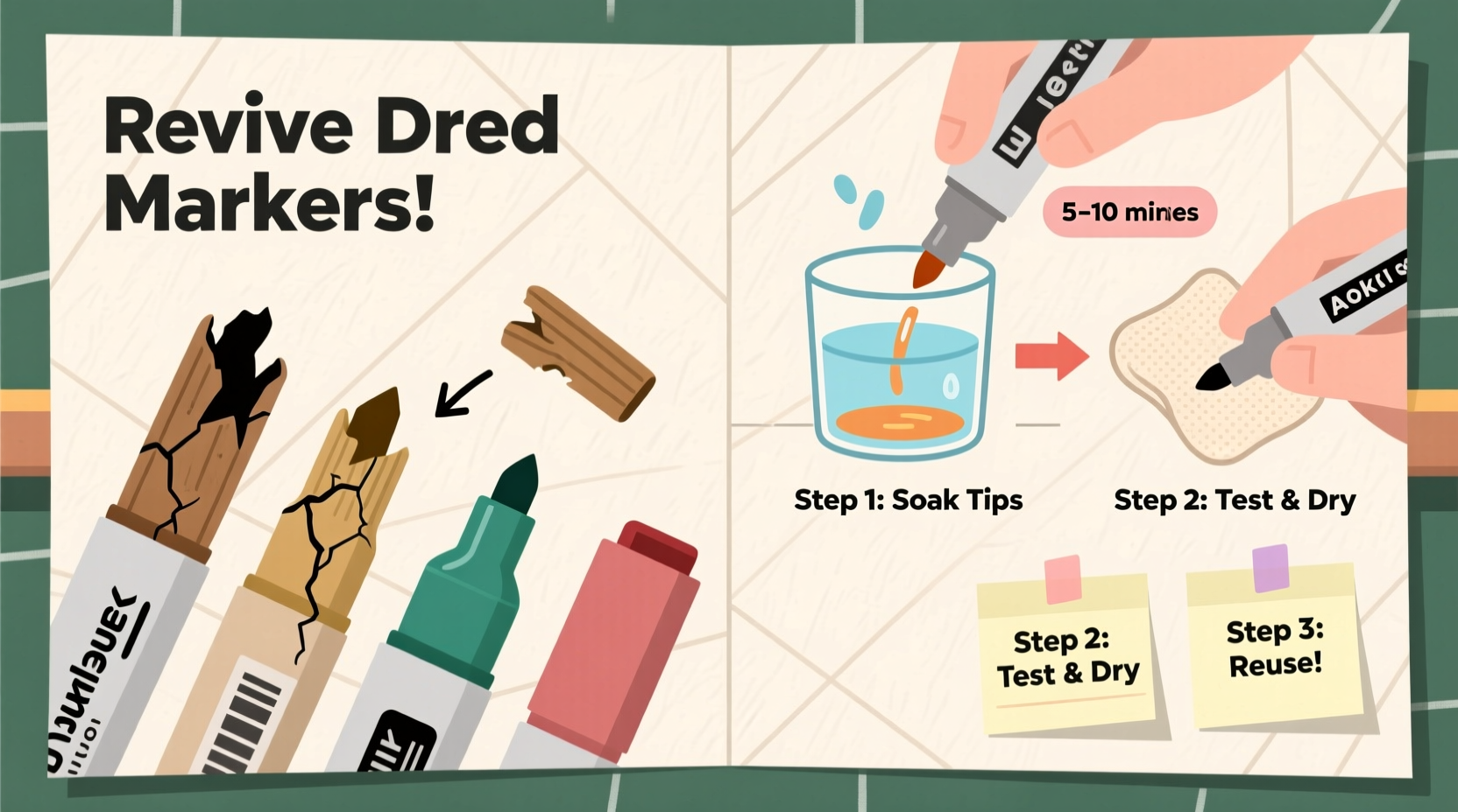 How To Revive Dried Out Markers For Art Projects And School Supplies
