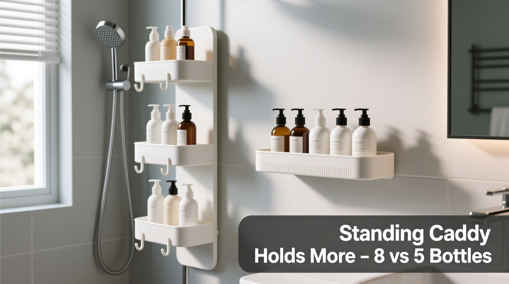 Standing Vs Sitting Shower Caddies Which Holds More Bottles