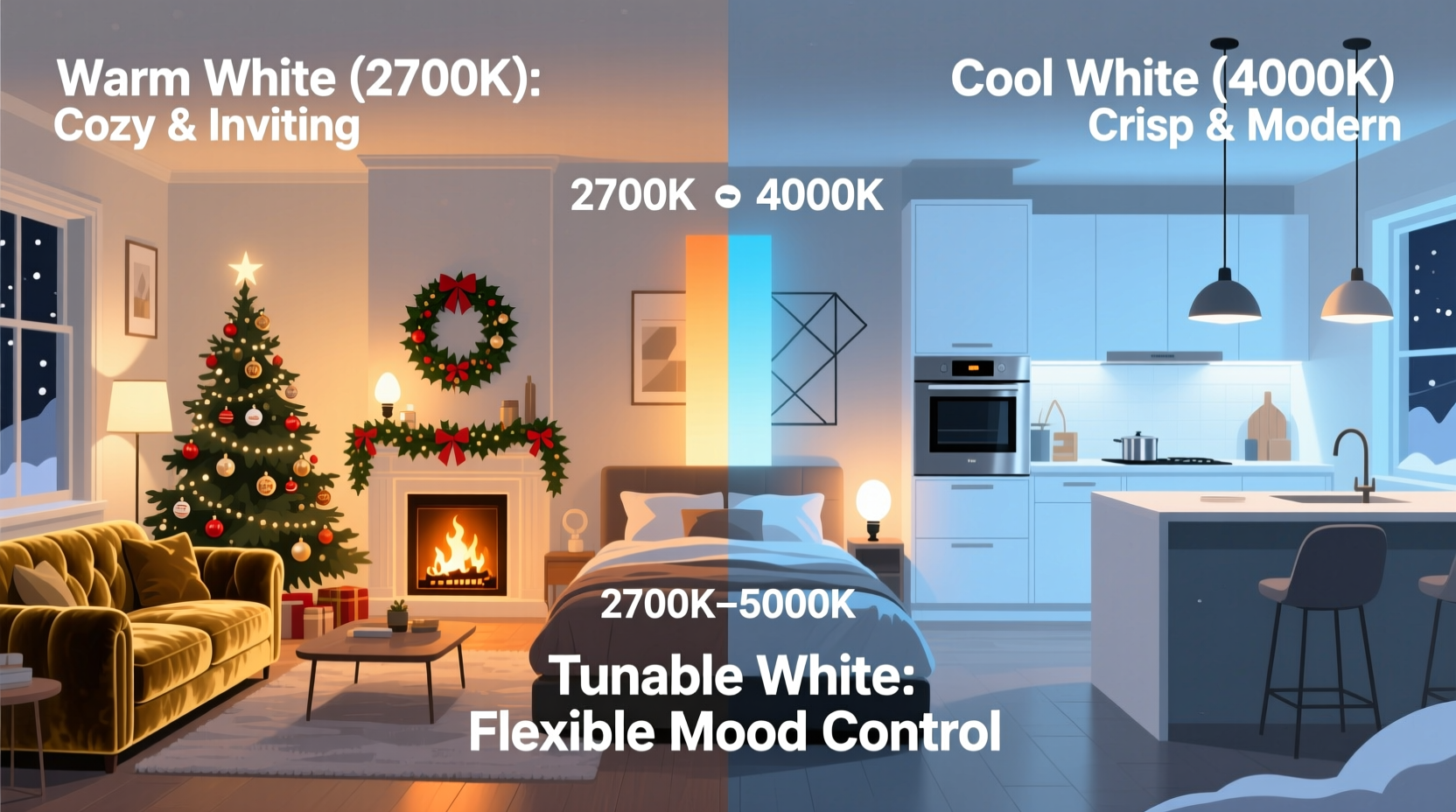 Christmas Light Color Temperature Guide Warm Vs Cool Vs Tunable White ...